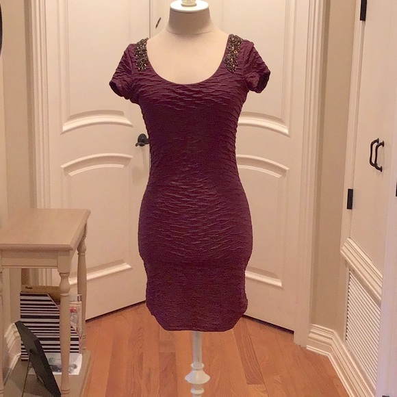 Free People | Dresses | Purple Fp Form Fitting Stretchy Dress | Poshmark